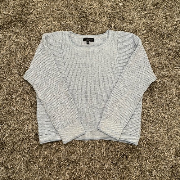 Topshop | Sweaters | Topshop Baby Blue Knit Sweater | Poshmark